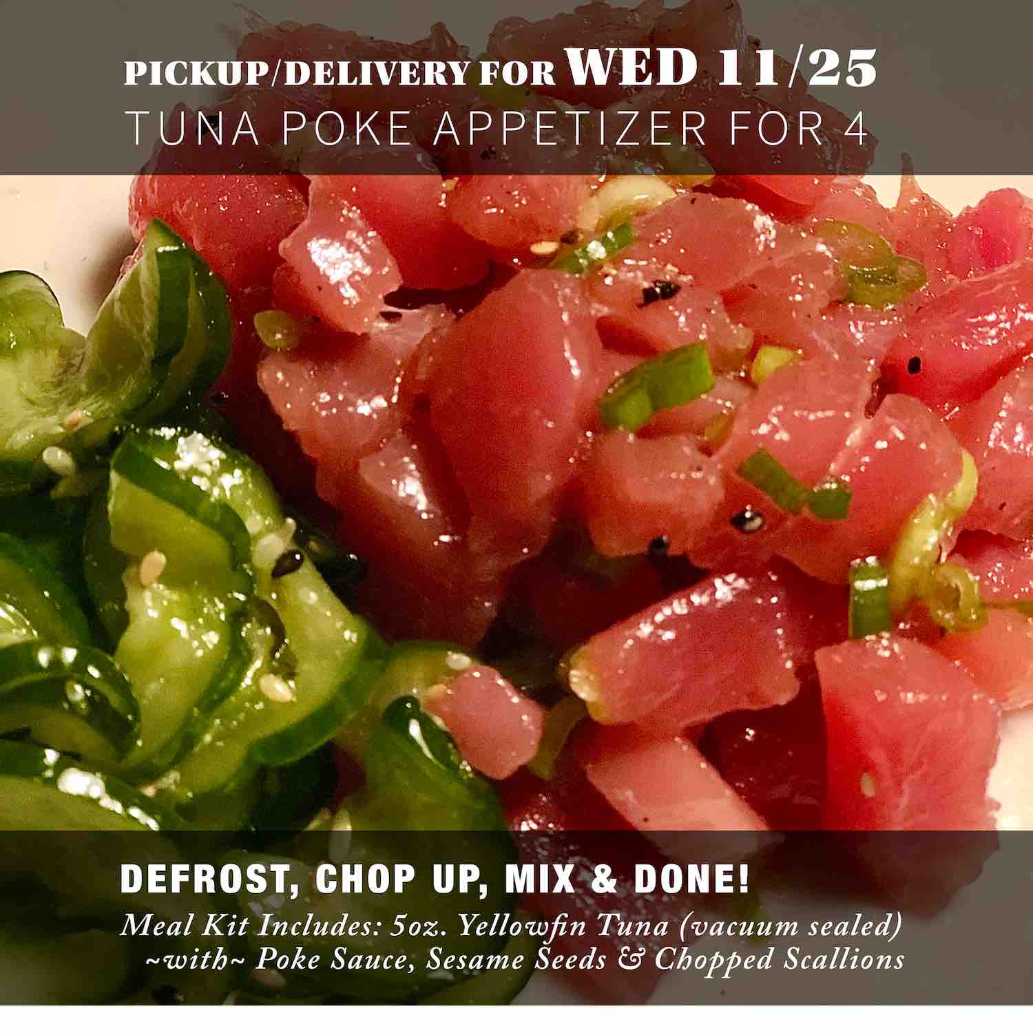Tuna Poke Meal Kit: WED 11/25 pickup – OZU TO-GO
